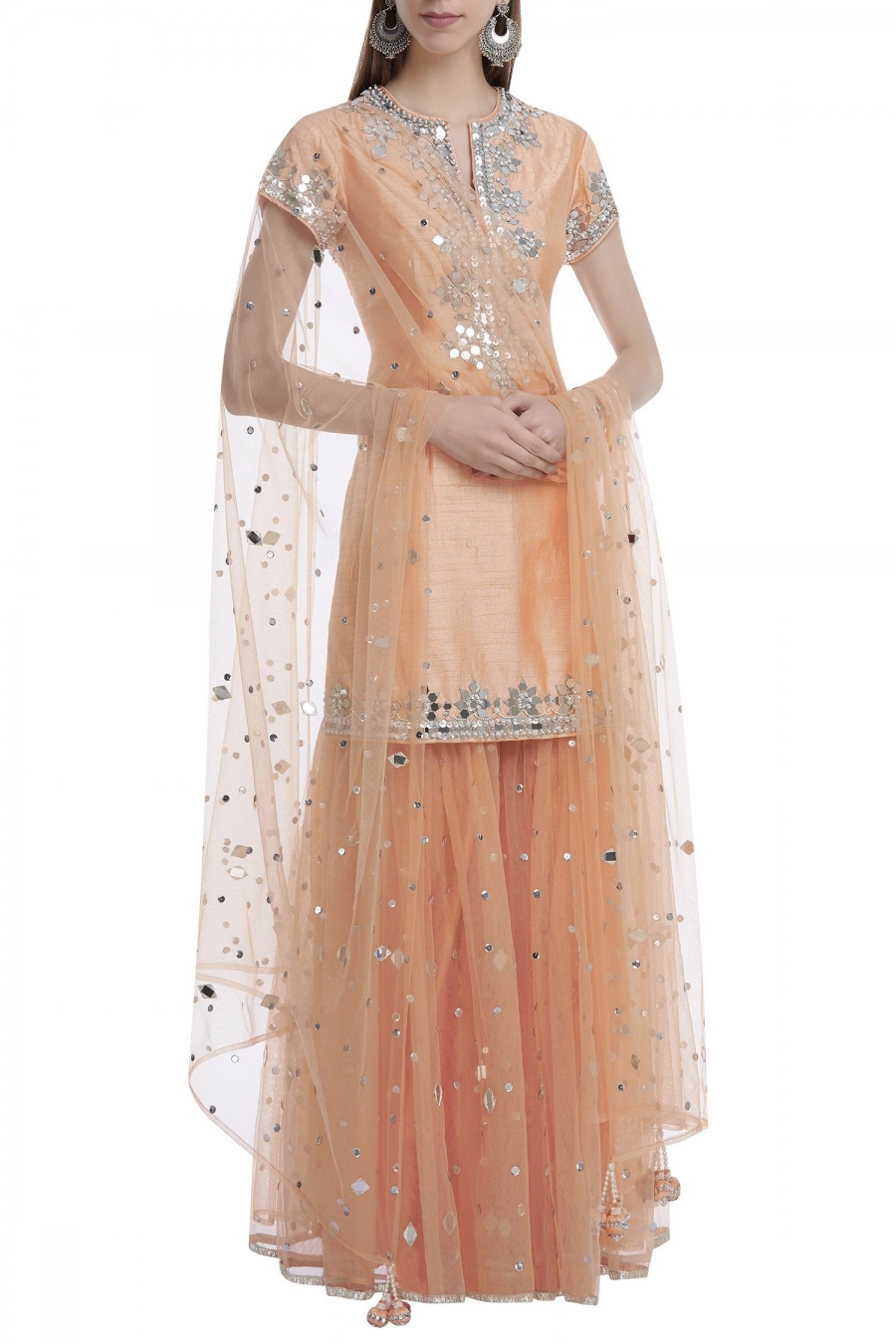 Buy Peach Puff Color Sharara Suit Online on Fresh Look Fashion