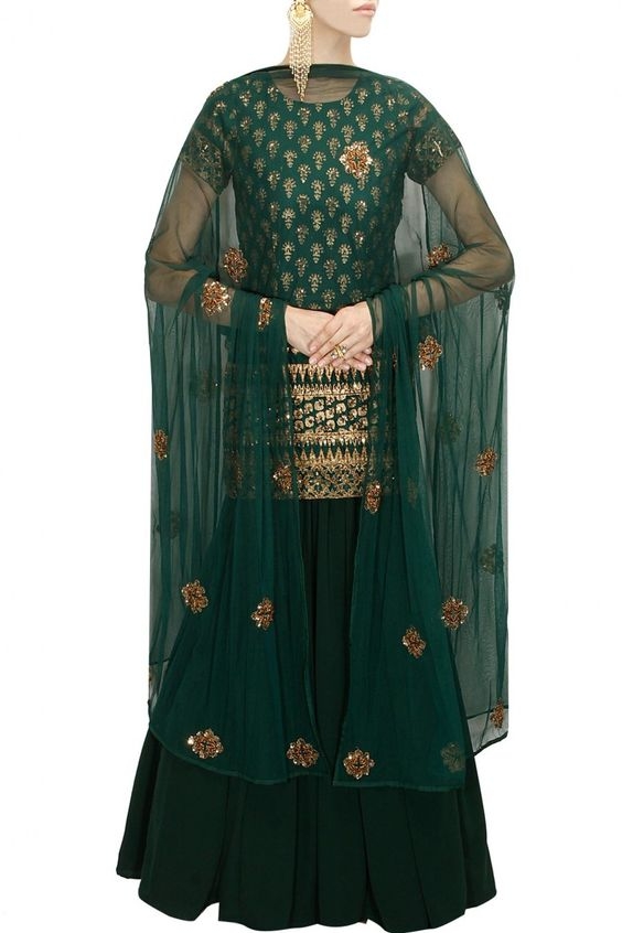 Buy Green Color Sharara Suit Online on Fresh Look Fashion