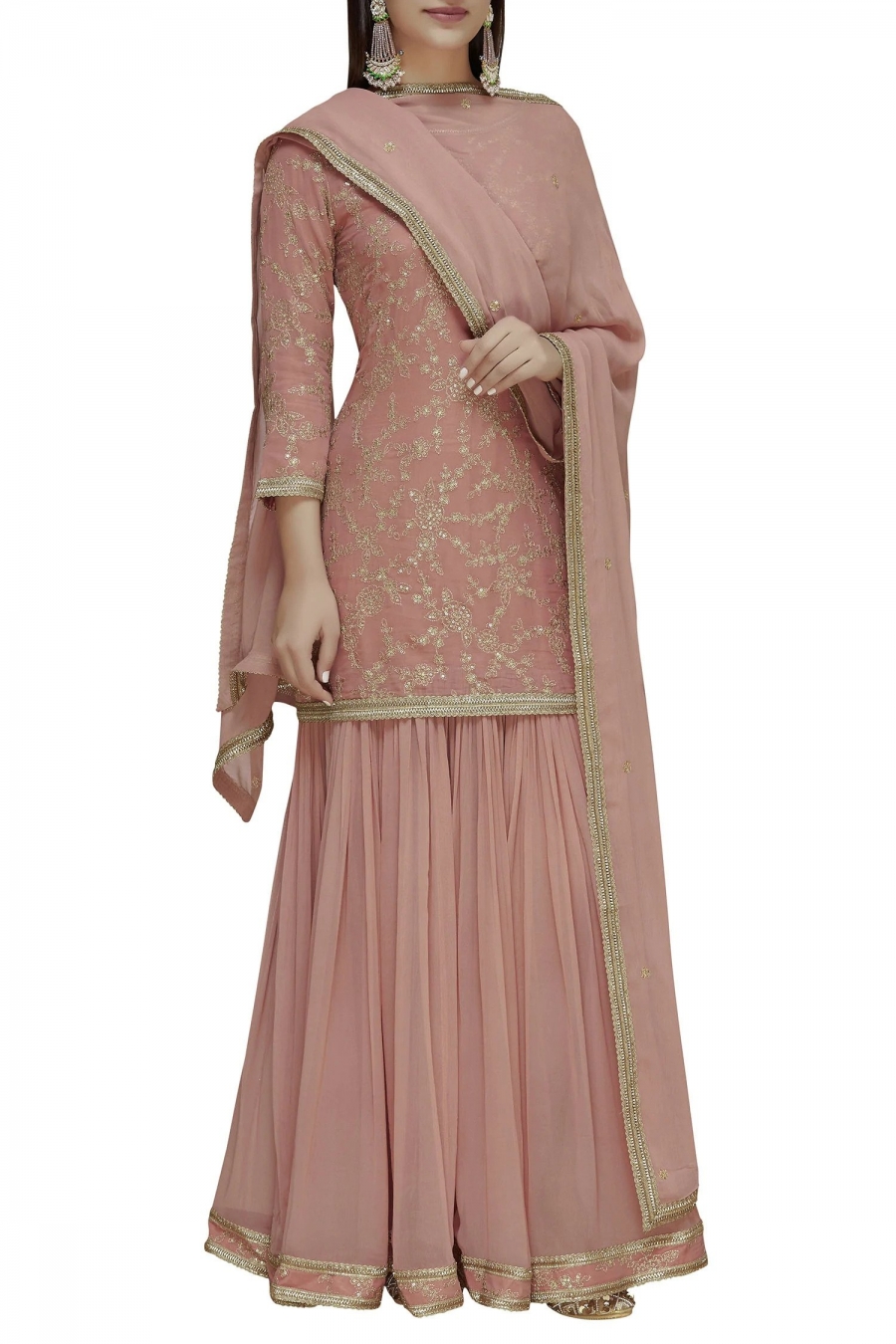 Buy Rosy Brown Color Sharara Suit Online on Fresh Look Fashion